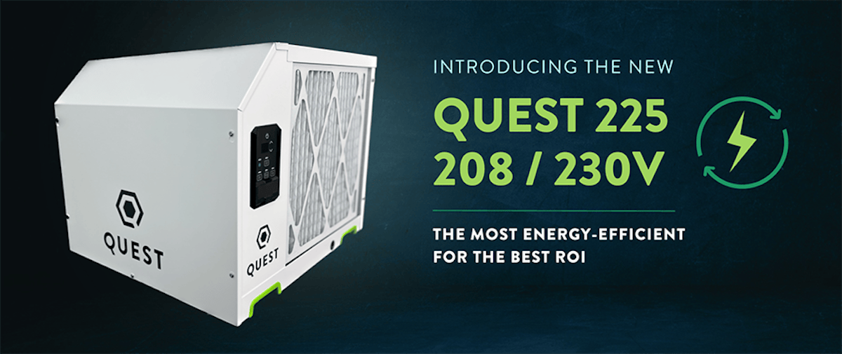 Quest Launches NEW Quest 225 High-Efficiency Dehumidifier | Cannabis ...